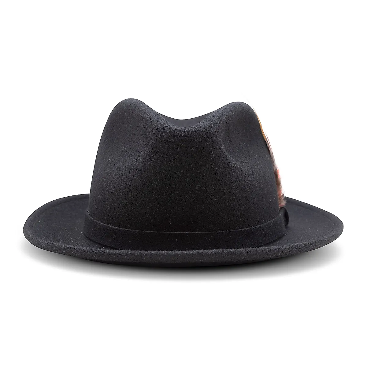 MONTIQUE Trendy Long Lasting 2 ¼ Brim Wool Felt Dress Hat for Men H-62 (X-Large, Black)