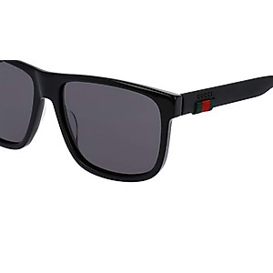 Gucci GG0010S 001 58M Black/Grey Square Sunglasses For Men For Women+FREE Complimentary Eyewear Care Kit