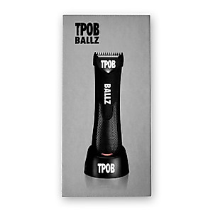 TPOB Ballz Male Grooming Trimmer - Cordless Rechargeable Hair Clippers for Men, Zero Gapped T-Blade, Electric Beard Trimmer Shaver - Black