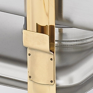 Winware 8 Quart Stainless Steel Gold Accented Chafer