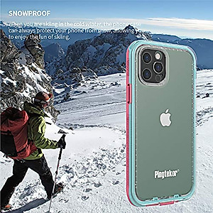 PINGTEKOR iPhone 12 Pro Max Waterproof Case,IP68 Full Sealed Snowproof Dustproof Shockproof Heavy Duty Protection Cover with Screen Protector and Translucent Back Cover for iPhone 12 Pro Max 6.7 Inch