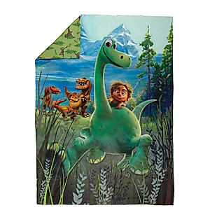 Disney Good Dino Arlo & Friends 4 Piece Toddler Bed Set, Blue, Green, Tan