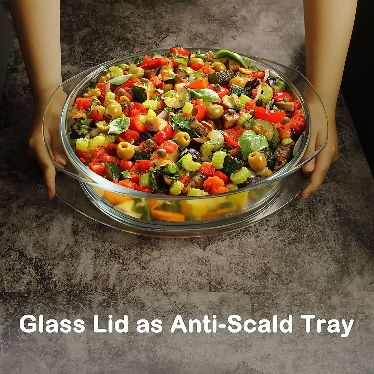 LERIYUFS 3.5L Glass Casserole with Glass Lid, Oval Clear Microwavable Glass Bowl With Lid, Oven Safe Covered Glass Baking Dish for Oven (118 oz-Oval)