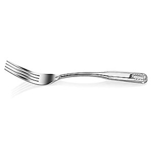 New Star Foodservice 58284 Shell Pattern, 18/0 Stainless Steel, Dinner Fork, 7.7-Inch, Set of 12
