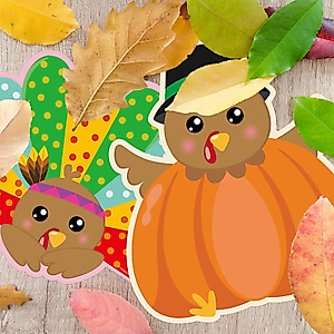 Turkey Cutouts 54 Pcs Thanksgiving Cut-Outs Fall Decor for Party Classroom Decoration