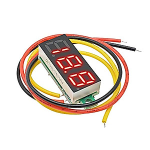 diymore 5PCS 0.28"Mini DC Voltmeter 3-Wire LED Display DC 0-100V Voltage Tester for 1-8s Lipo/Li-ion/LiMn/Li-Fe (White+Red+Yellow+Blue+Green)