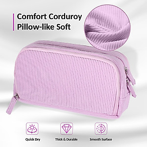 Sooez Big Capacity Pencil Case Pen Pouch, Soft Corduroy Pencil Bag with 3 Compartment, Multiple Pockets, Sturdy Zipper, Cute School Supplies Pen Bag Organizer For Teen Girls College