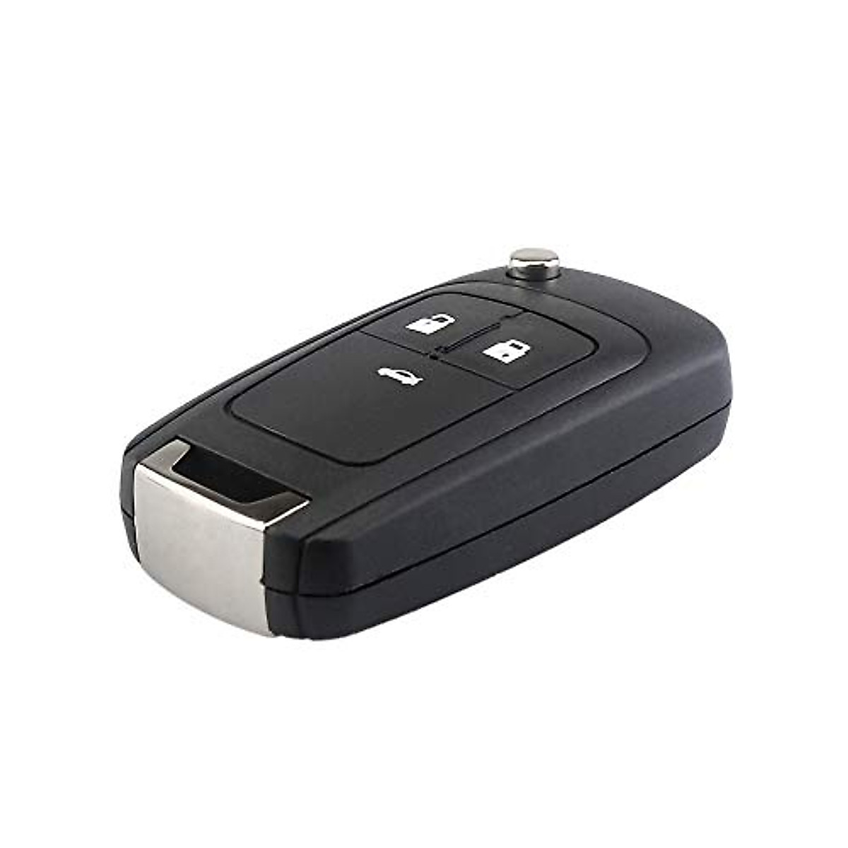 Dewangli Replacement Flip Folding Key Fob Case Cover fit for 2010 2011 2012 2013 2014 Chevy Chevrolet Camaro Cruze Malibu Equinox Sonic Impala Remote Key Fob Shell OHT01060512 (3 Button) (3 Button)