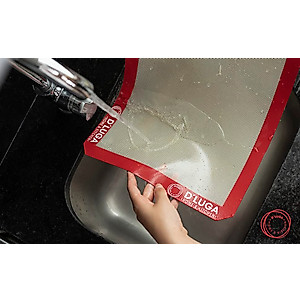 D'Luga 2-pack Non-Stick Silicone Baking Mat, Reusable Heat-Resistant Liner for Baking Pans and Cookies, Easy & Convenient, 16.5"x11.6" size, No oil Greasing Needed, Food-Grade Quality.