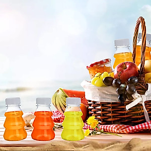 Lyellfe 24 Pack Plastic Juice Bottles with Leak Proof Cap, 6 Oz Reusable Clear Drink Bottles for Kids, Small Empty Bottles, Milk Bottles, Beverage Containers for Drinks, Smoothie, Water