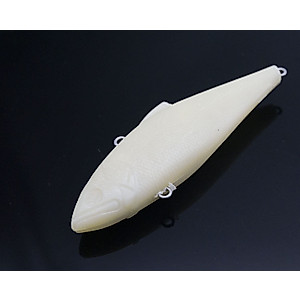 10pcs Unpainted VIB Bait lipless Blanks Fishing 85mm 12.37g Crankbait Simulation Blank Body Clear Hard Plastic Trout Salmon Swimming Sea Bait Topwater Freshwater Plastic Minnow Lure 142 Free Eye