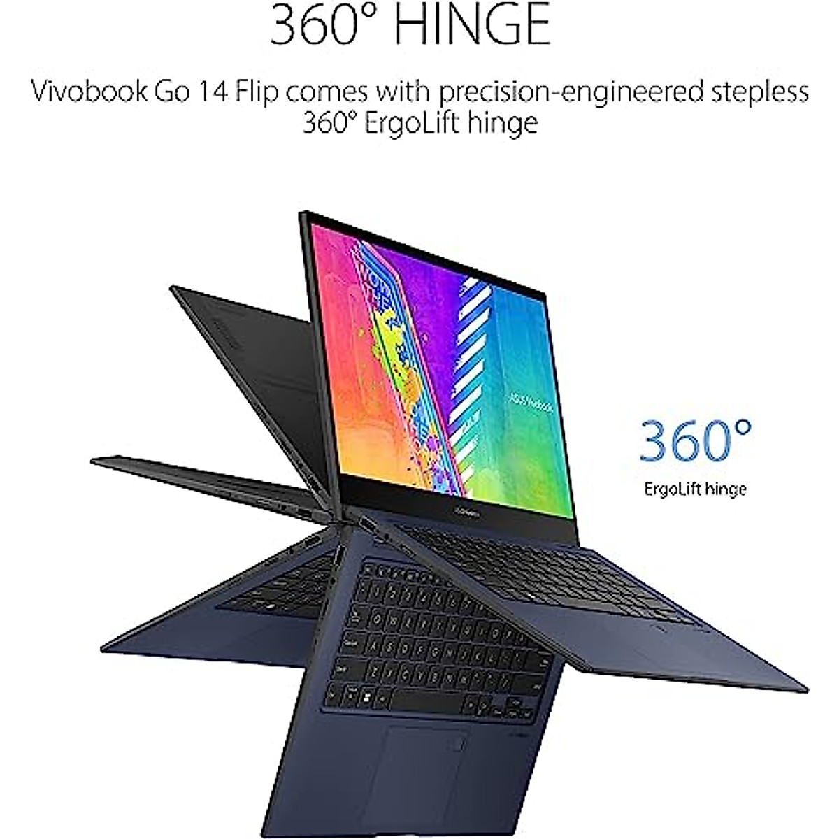 ASUS Chromebook Thin and Light 2-in-1 Laptop, 14" HD Touchscreen, Intel Celeron N4500, Intel UHD Graphics, 4GB RAM, 128GB Storage (64GB eMMC+MTC 64GB Flash Memory), Chrome OS, Blue