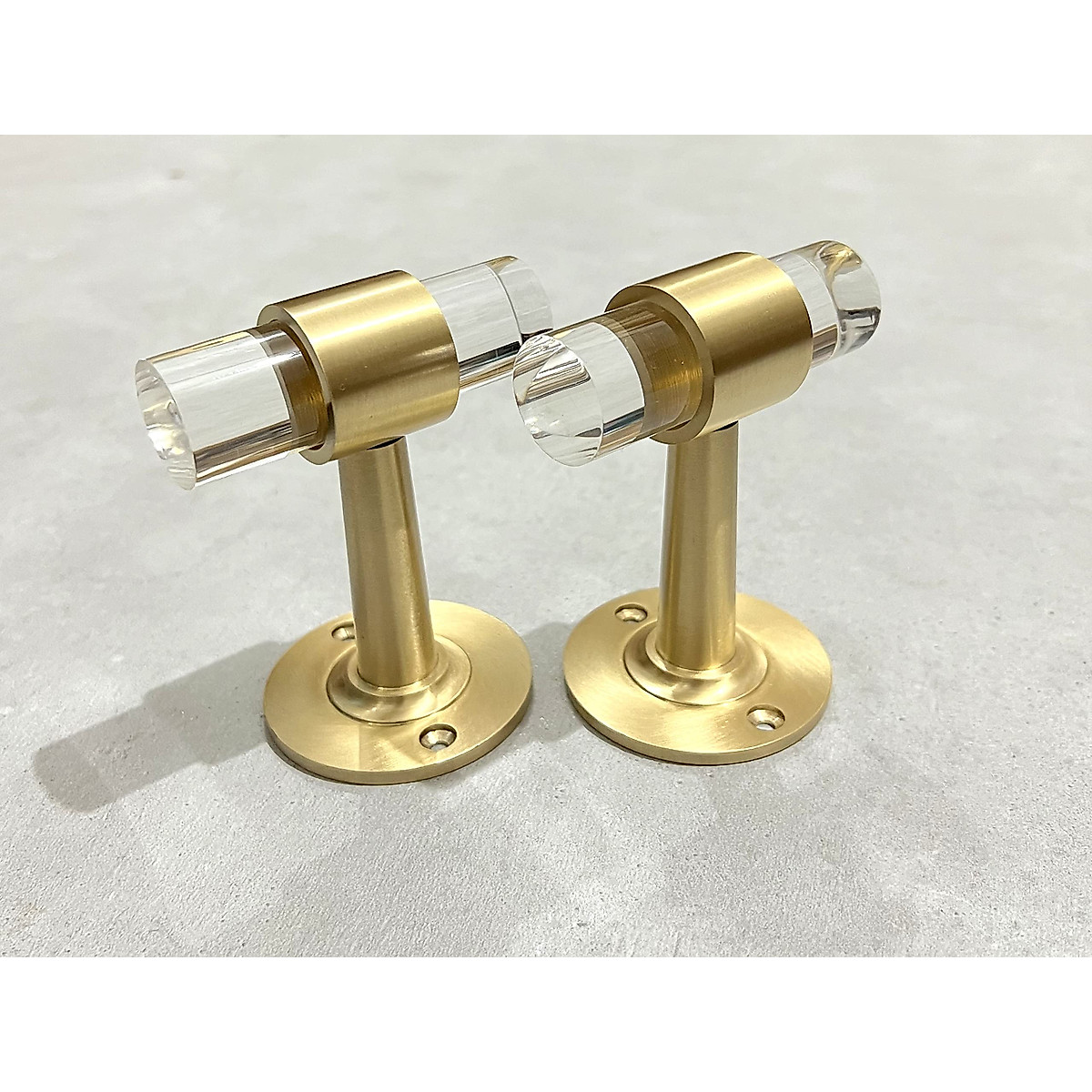 Morco Deco 1pc Brass Lucite Robe Hook Handmade Bathroom Kithcen Towel Hook Lucite Brass Coat Hook Hangers Storage Hook (Satin Brass)