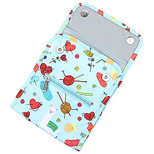 EXCEART Crochet Hook Case Portable Empty Sweater Knitting Needles Zipper Bag Tote Pouch Travel Storage Organizer for Knitting Sewing Accessories