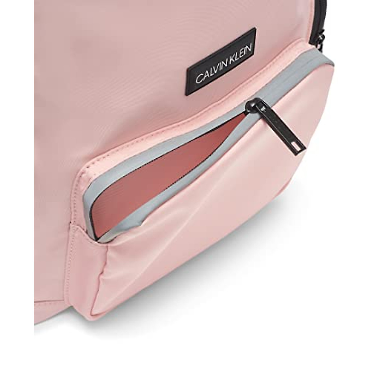 Calvin Klein Women's Basic Side Front Zipper Pocket Backpack, Mellow Rose, One Size