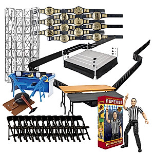Super Deluxe Wrestling Figure Ring & Accessory Set for Wrestling Figures