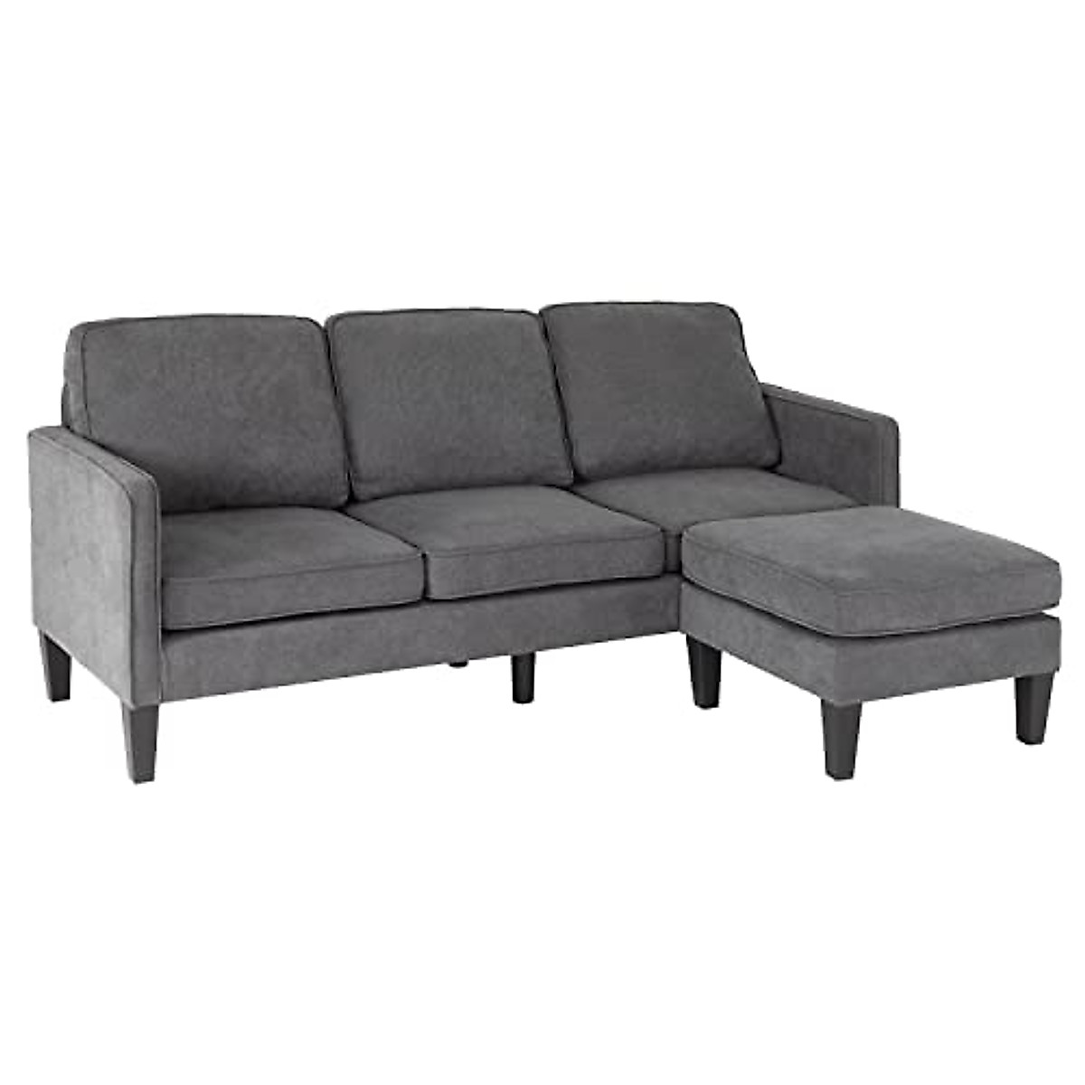 PayLessHere Futon Sofa Couch L Shaped Couch Convertible Sectional Sofa Small Sofa Fabric Sofa for Small Living Room, Apartment and Small Space,Grey