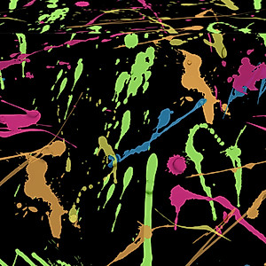 HIPVVILD Neon Party Supplies Tablecloth - Disposable Neon Glow Birthday Party Decorations Table Cover, Neon Glow Graffiti Theme Birthday Baby Shower Party Table Cloth - 4 Pack (54in x 108in)