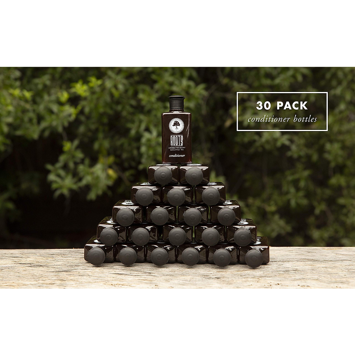 ROOTS AROMATHERAPY Conditioner 1.5floz/45mL Travel Size Hotel Bulk Pack (Eucalyptus Tea fragrance) Toiletries for Bathroom, Guests, Hotels, Motels, and Lodging (30 pack)