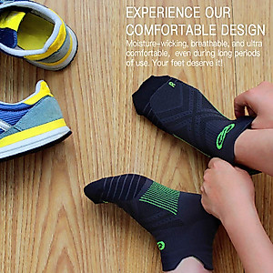 Ankle Compression Socks for Men and Women (6 Pairs), Low Cut No Show Short Compression Running Socks with Arch Support for Plantar Fasciitis, Cyling, Athletic, Flight, Travel, Nurses