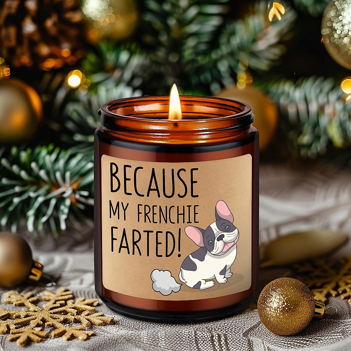 LEADO Candles, Frenchie Gifts for Women, Men - Funny Bulldog Gifts for Frenchie Owners, Frenchie Dad, Frenchie Mom Gifts - Christmas, Birthday Gifts for Frenchie Lovers, Bulldog Lover Gifts
