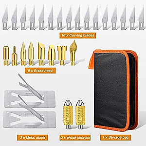 30 Pieces Electric Hot Knife Cutter Tools Multipurpose Stencil Cutter Wood Burning Tool for Cutting Carving Soft Thin Foam Cloth Cutter