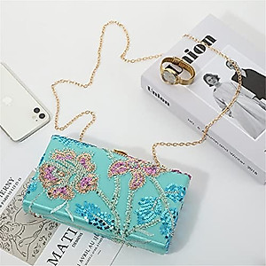 MXIAOXIA Vintage Style Sequined Day Clutch Beading Flower Evening Bags Party Bridal Female Handbags