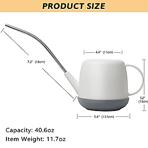 SAROSORA Watering Can for Hous Plants Garden Flower Long Spout 1.2L Helps You Water Tiny House Plants, Succulents, Bonsai or Herb Gardens (White)