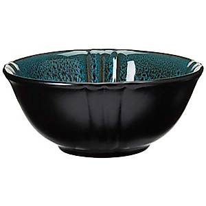 Elama Stoneware Round Oval Dinnerware Dish Set, Ocean Blue