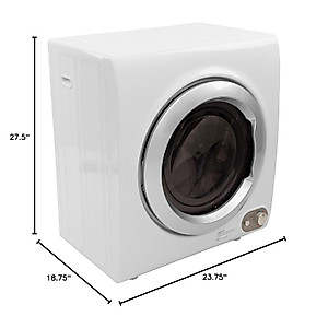 Avanti Portable Dryer Front Loading for Laundry, Compact Size, 9 lb. Clothes Capacity, Multiple Drying Settings with Anti-Wrinkle, 2.6-Cu.Ft, White