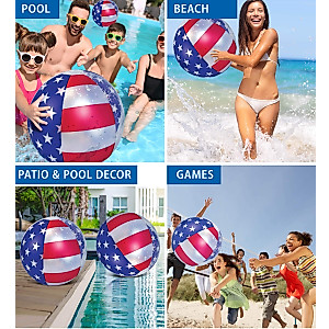POZA USA Flag Inflatable Pool Float Tube - Sparkle Silver Star Filled American Flag Pool Float for Beach, River, or Lake, Patriotic Inflatable Blow Up Pool Float, 4th of July Pool Party - 36 Inch
