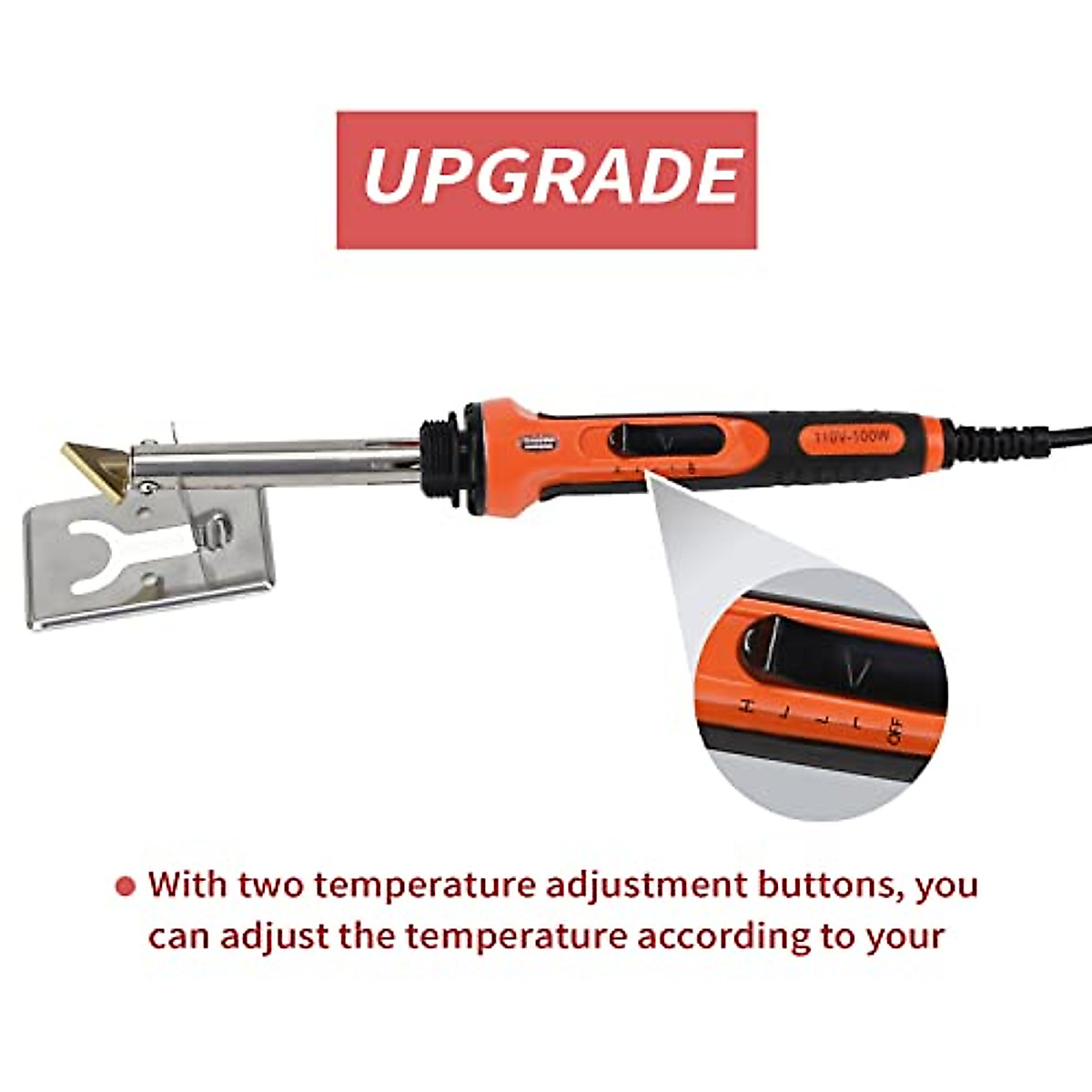 Upgrade 100W Temperature Control Plastic Welding Repair Kit with 40 Rods, Multi-Purpose Fit & Quick Heating Portable Welder Tools for DIY, Car Bumper, Dashboard, Kayak, Canoe