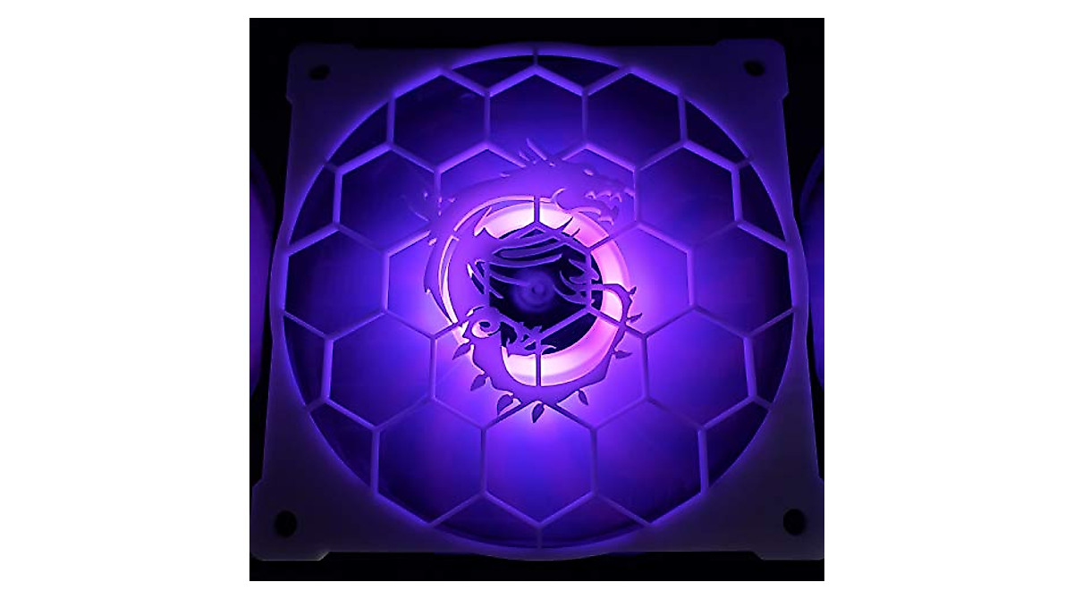 120mm Computer Case Fan Cover with Hexagon MSI Dragon Design | RGB