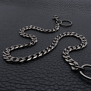 newtro Wallet Chain Men Women Boy Girl, Biker Motorcycle Pants Jean Punk Long Key Chain Ring Holder Black 24" (D06BK24)