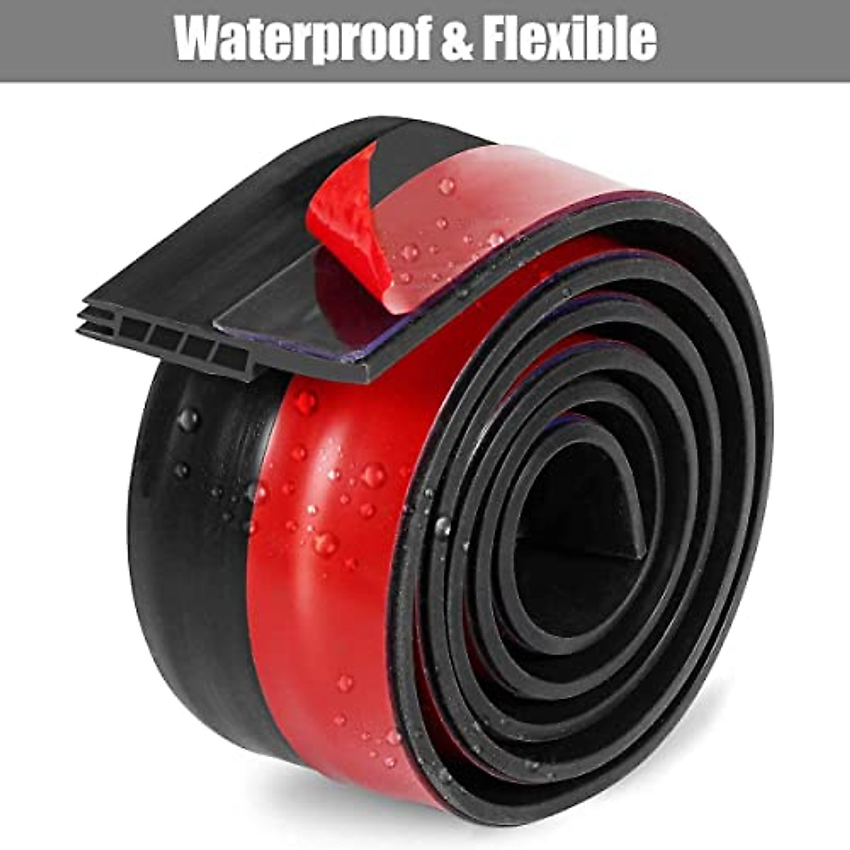 Suptikes 2 Pack Door Draft Stopper，Door Sweep for Exterior & Interior Doors,Door Bottom Seal Dust and Noise Insulation Weather Stripping Draft Guard Insulator, 1-4/5" W x 37" L,Black