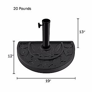 Pure Garden 50-146 20 Pound Base 20 Pound Half Round Patio or Deck Umbrella
