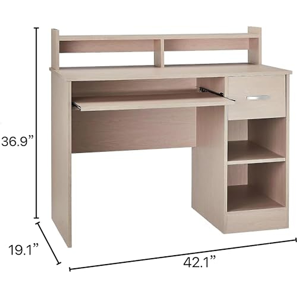 ROCKPOINT Axess Computer Keyboard Tray and Drawer Small Home Office Bedroom, Homework and School Studying Writing Desk for Student with Storage,Natural Maple