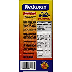 Redoxon Max Energy, Helps Support Inmune System, Citrus Flavor, 20 Effervescent Tablets, 2.82 Oz, Box