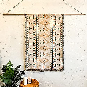 HKCDUUT Boho Throw Blanket - Soft Warm Knit Blanket with Tassels, Woven Cotton Aztec Blanket, Native American Blanket, Southwestern Decorative for Travel Couch Bed Camping Farmhouse Outdoor