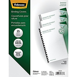 Fellowes Futura Premium Heavyweight Presentation Covers, Letter, Frosted, 25 Pack (5224301)