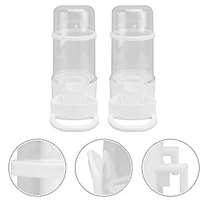balacoo 2Pcs Automatic Bird Feeder Bird Water Bottle Poultry Drinker Water Jug Container Food Dispenser for Chickens Birds Pigeon Quail White