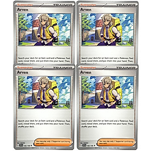 Arven 166/198 - Scarlet & Violet - Pokemon Trainer x4 Card Lot - Playset 4X