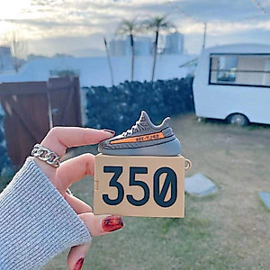 Shoe Box Airpod Case Cover, 3D Creative Sports Shoes Cute Cartoon Funny Fun, Soft Silicone Airpod Skin Keychain Ring, Girls Boys Teens Men Case for Airpods 3 3rd Generation 2021 (350 Brown)