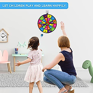 NATGGZ Double Sided Dart Board with 12 Sticky Balls - Excellent Indoor Game and Party Games - Dart Board Toys Gifts for 5 6 7 8 9 10 11 12 Year Old Boy Kids