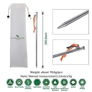 Boundless Voyage 6pcs/lot Titanium Alloy Tent Pegs Outdoor Camping Awning Tent Stakes Lightweight Hiking Climbing Tent Nail (30cm-Ti4015P)