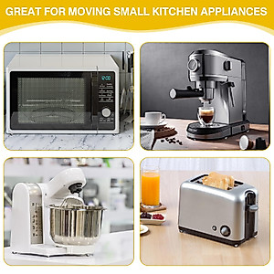 8Pcs 1/2 Inch Mini Caster Wheels Low Profile, Self Adhesive Single Direction Tiny Wheels, Little Rubber Rolling Wheels with Steel Top Plate for Small Appliances,Furniture,DIY Project (Non Swivel)