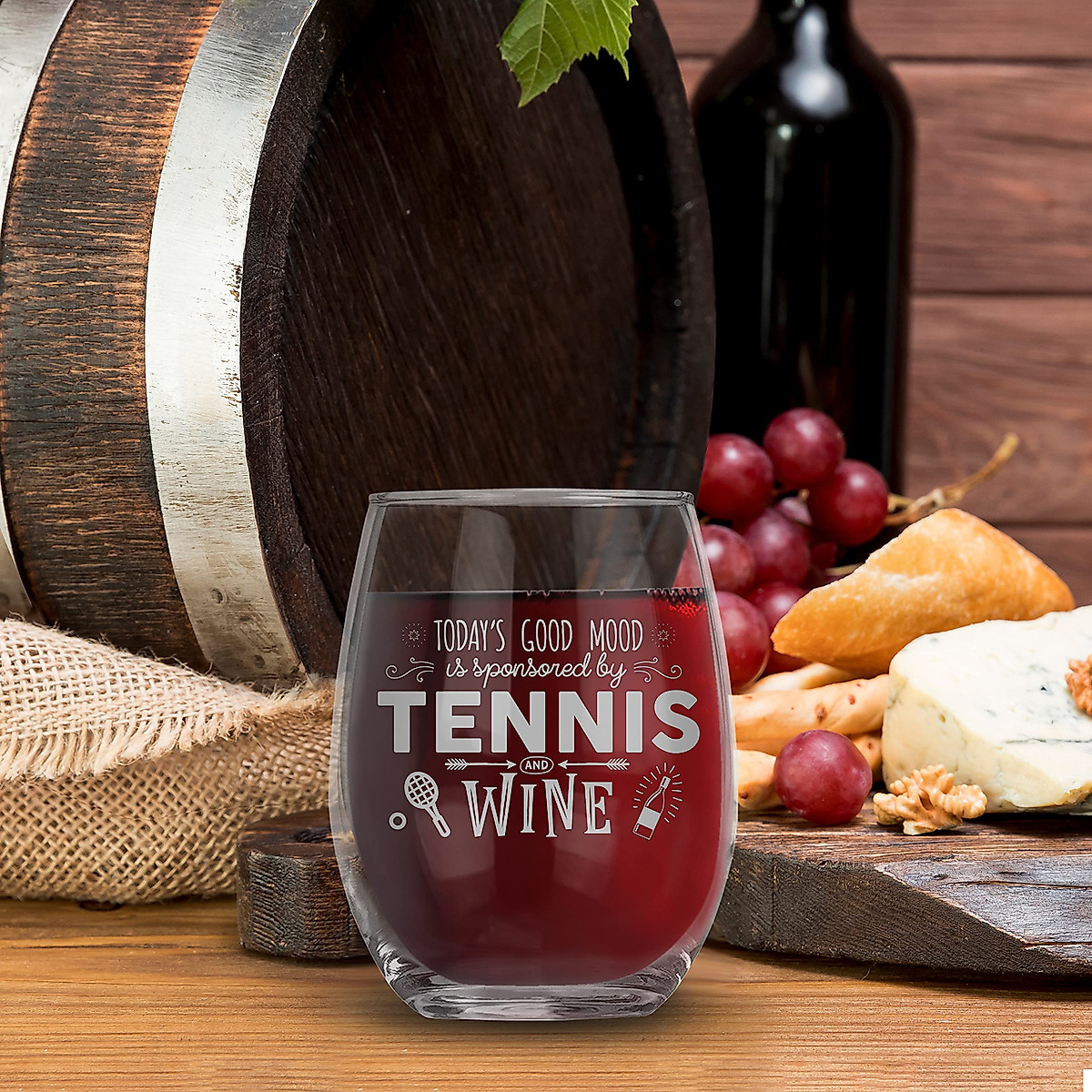 Bad Bananas Tennis Gifts for Women - 21 oz. Stemless Wine Glass - Funny Tennis Player Gift Ideas for Tennis Fans and Tennis Lover Gifts for Her
