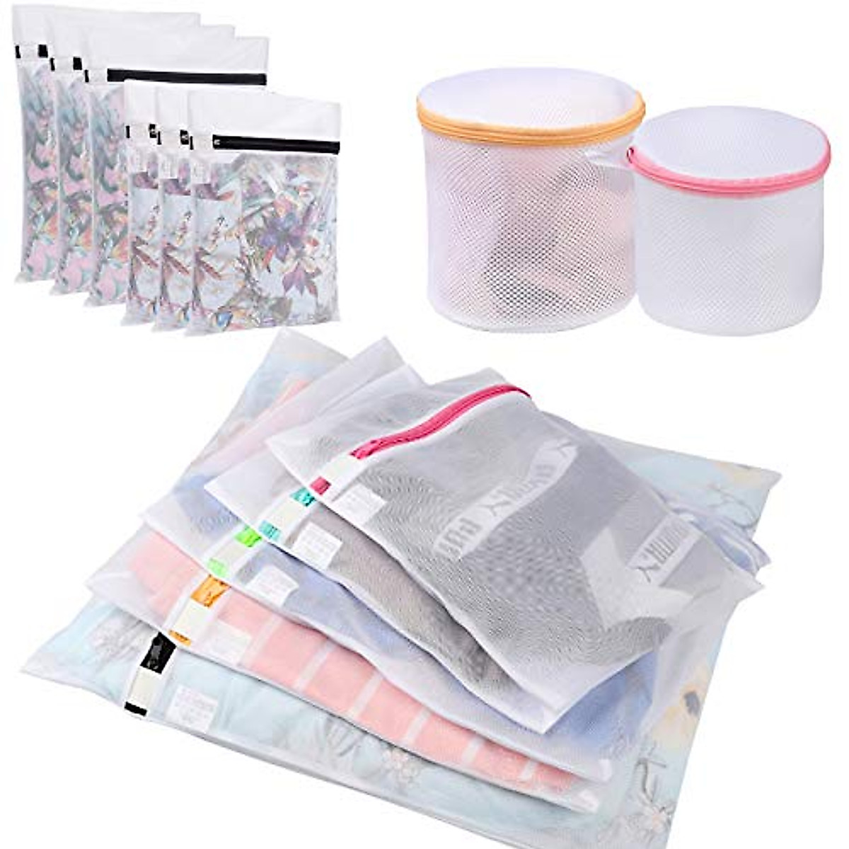 Bagail Set of 13 Mesh Laundry Bags,11 Fine Mesh Laundry Bags and 2 Bra Wash Bags