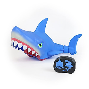 Skyrocket Mega Chomp Remote Control Shark Toys for Boys and Girls Ages 4+ with 2.4 GHz Controller and RC Chomping Action, Blue (18493)