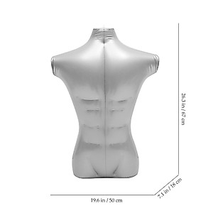 Inflatable Male Mannequin Half Body Torso Shirt Form Display Model Sewing Dress Form for Clothes Display Dressmaker Mannequin
